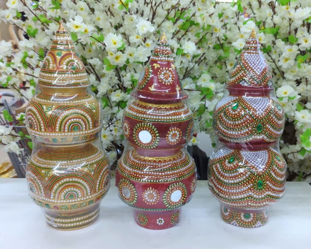 2 Kalash With Coconut Decorated Kumbh Kalash With Nariyal Kalash Sets ...