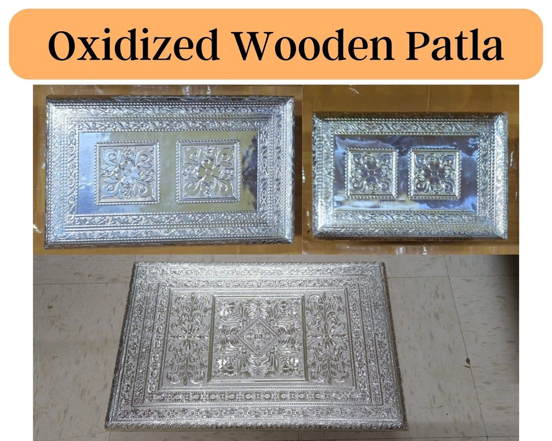 Indian Wooden Chowki for Pooja Puja Table Handmade Oxidize - Etsy