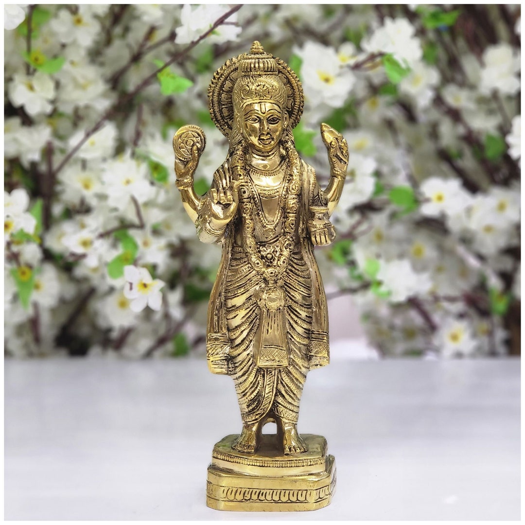 Dhanvantari Statue, 11.5 in Lord Brass Dhanwantri, God of Ayurveda ...