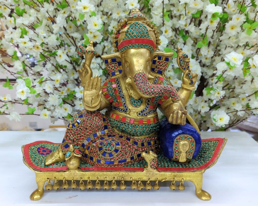 Lord Ganesha Statue Brass Large Ganesha Idol Good Luck God - Etsy