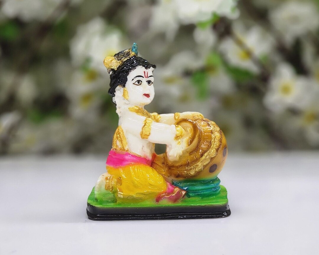 Small Krishna Statue Baby Krishna Idol in Marble Dust Bal Gopal Statue ...