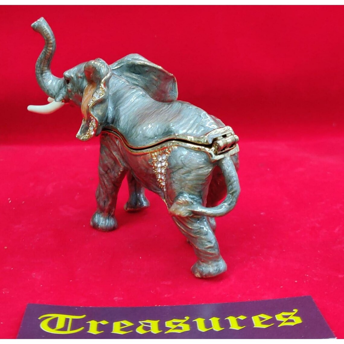 Silver Elephant Trinket Box With Mini Elephant Pendant in CZ - Etsy