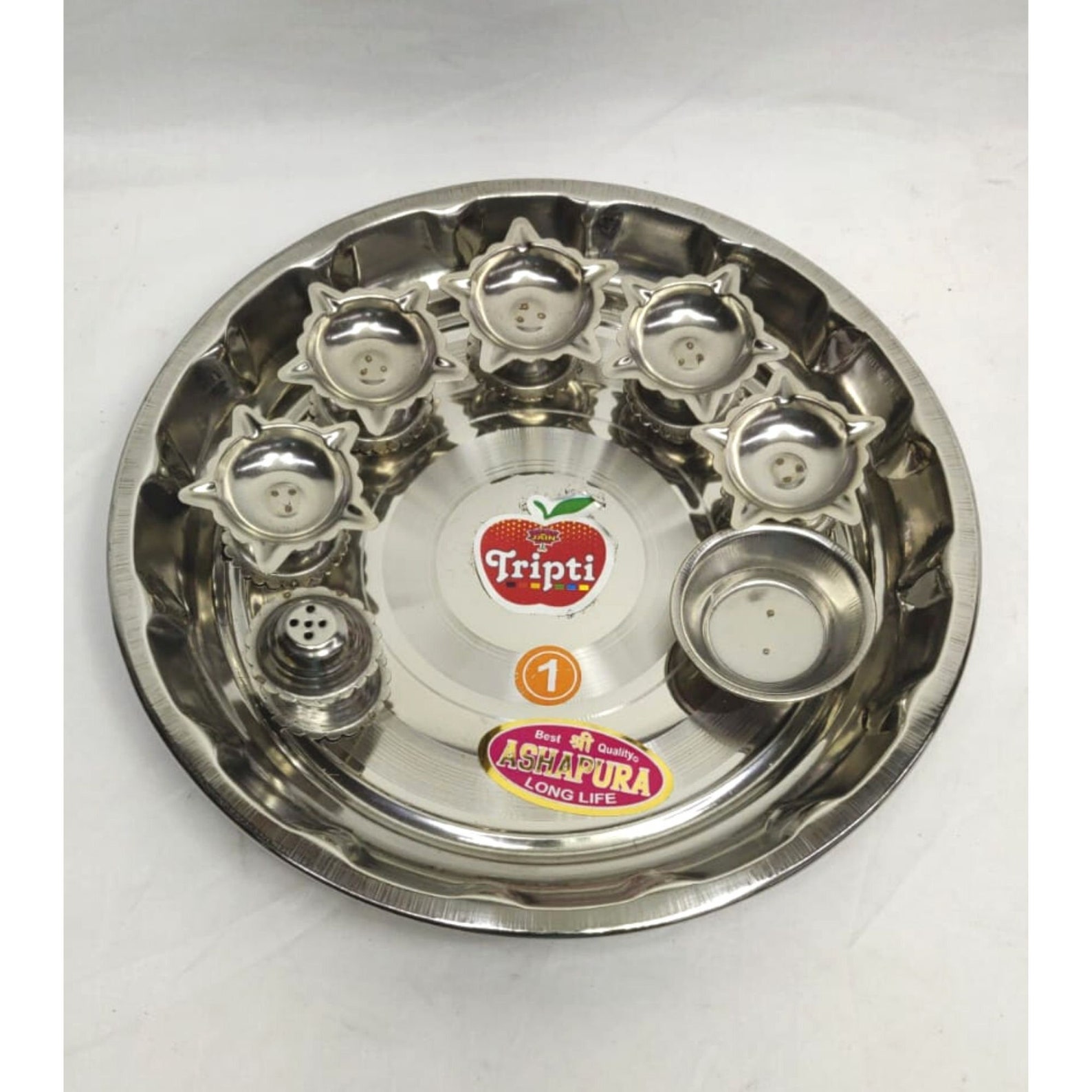 Indian Pooja Thali Set Stainless Steel Puja Plates Worship | Etsy