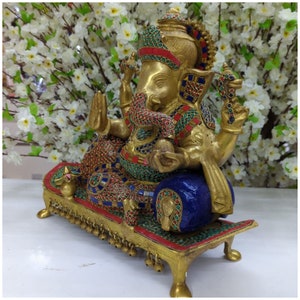 Lord Ganesha Statue Brass Large Ganesha Idol Good Luck God - Etsy
