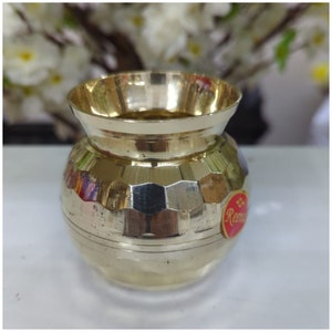 Small Brass Loti for Pooja Brass Kalash Lota Engraved Loti Indian ...