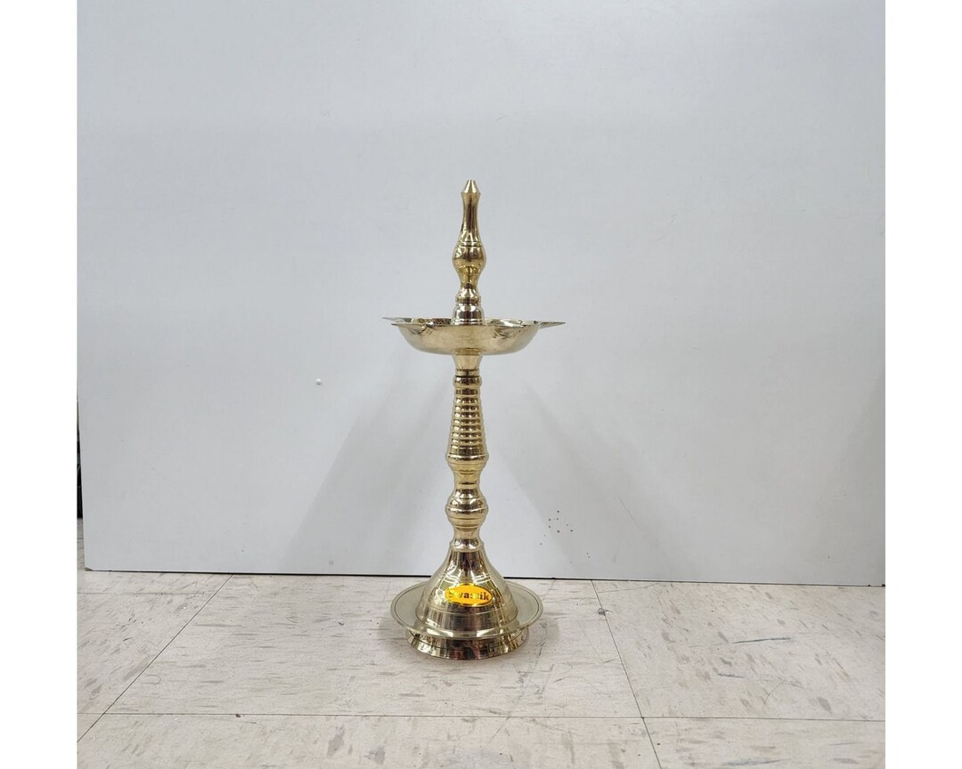 Buy Brass Diya Stand Handcrafted Deepak for Home Decor Kerala Lamp ...