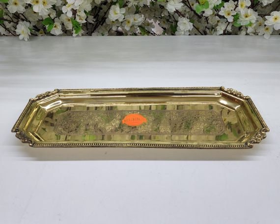 Rectangle Brass Serving Tray Brass Engraved Tray Indian - Etsy