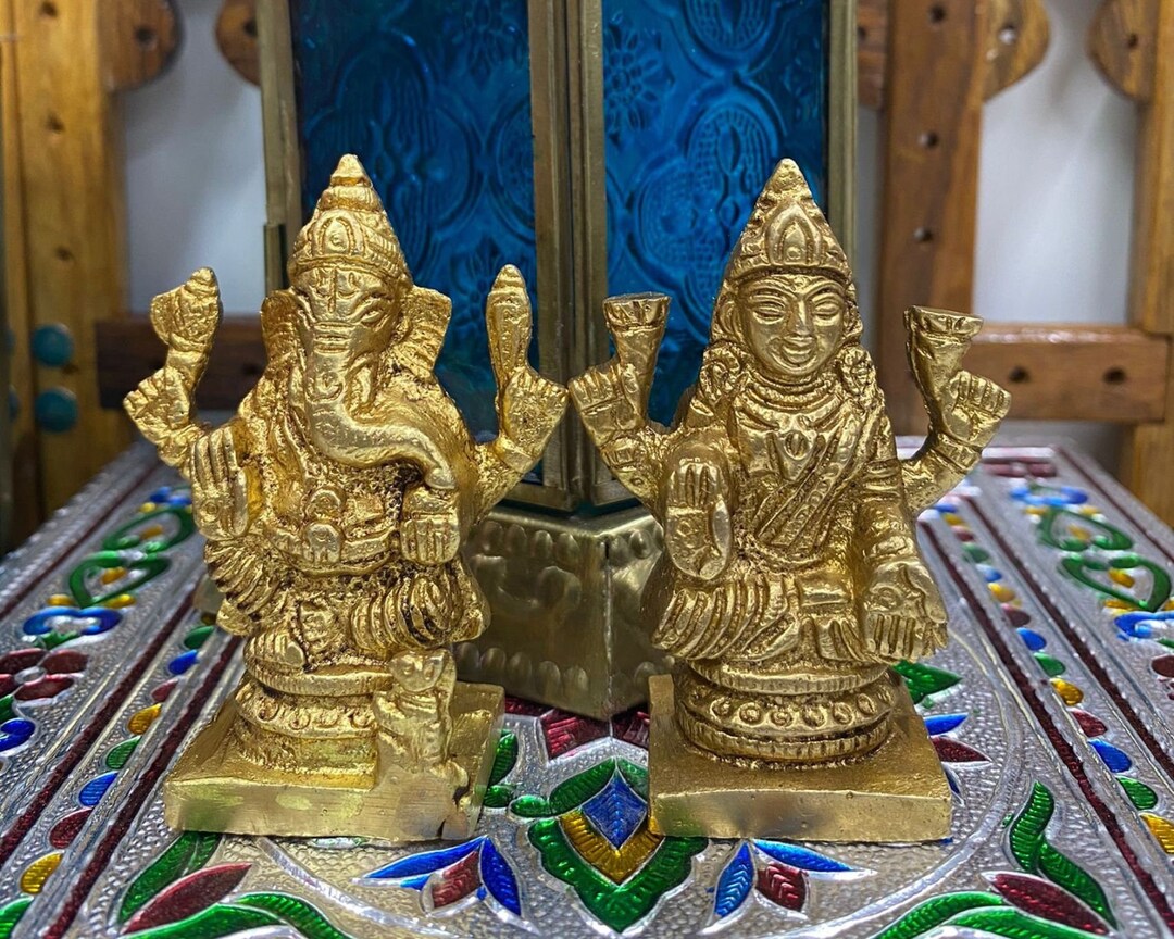 Lakshmi avec statue de Ganesh en laiton idole Laxmi hindou - Etsy France