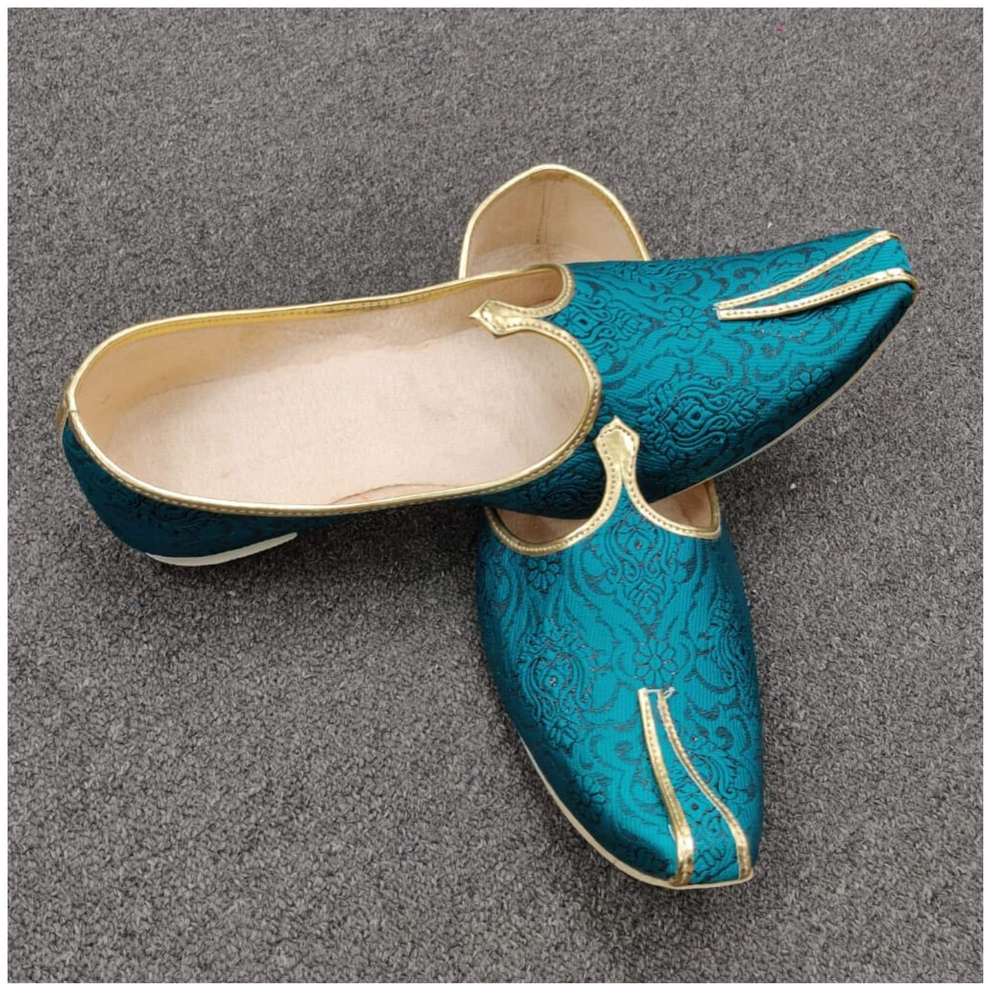 Blue Punjabi Jutti for Men Indian Shoes Men Wedding Shoes for - Etsy