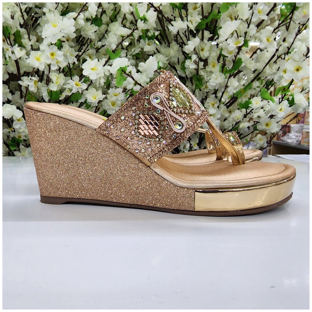 Indian Bridal Sandal Women High Heels Bridal Wedding Wedges Heels ...