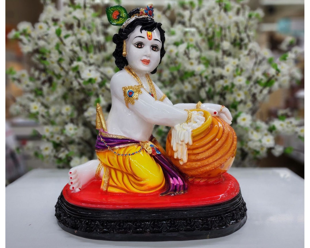 Baby Krishna Statue in Marble Dust Baby Krishna Idol Bal - Etsy