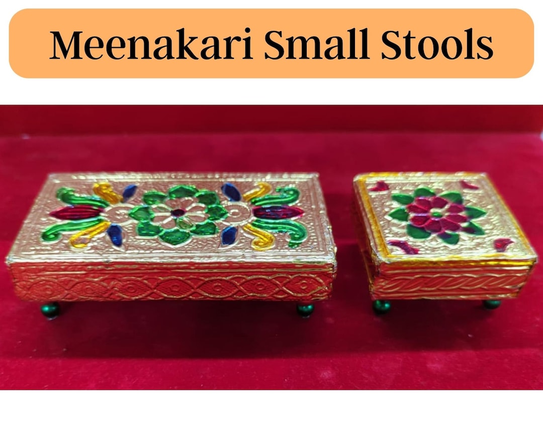 Indian Traditional Bajot Pooja Chowki for Pooja God Sitting Stool ...