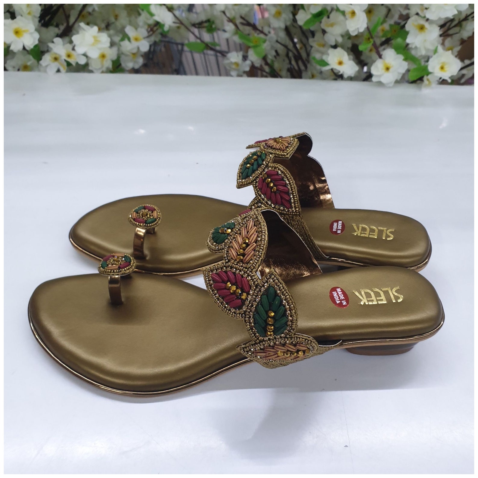 Low Heel Sandal for Women's Indian Handmade Bridal Sandal - Etsy