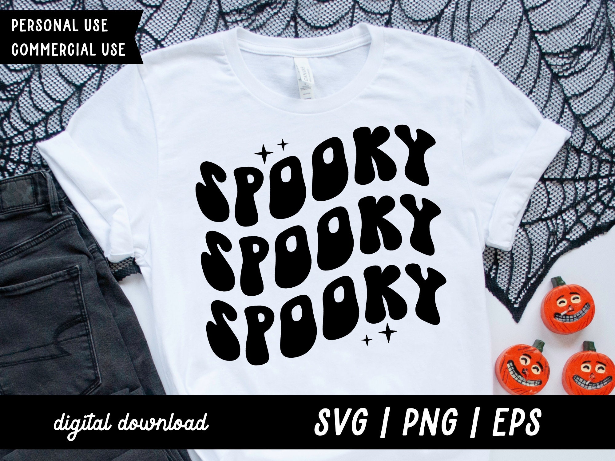 Spooky Svg Cut File, Retro Spooky Svg, Wavy Stacked Svg,halloween Svg ...