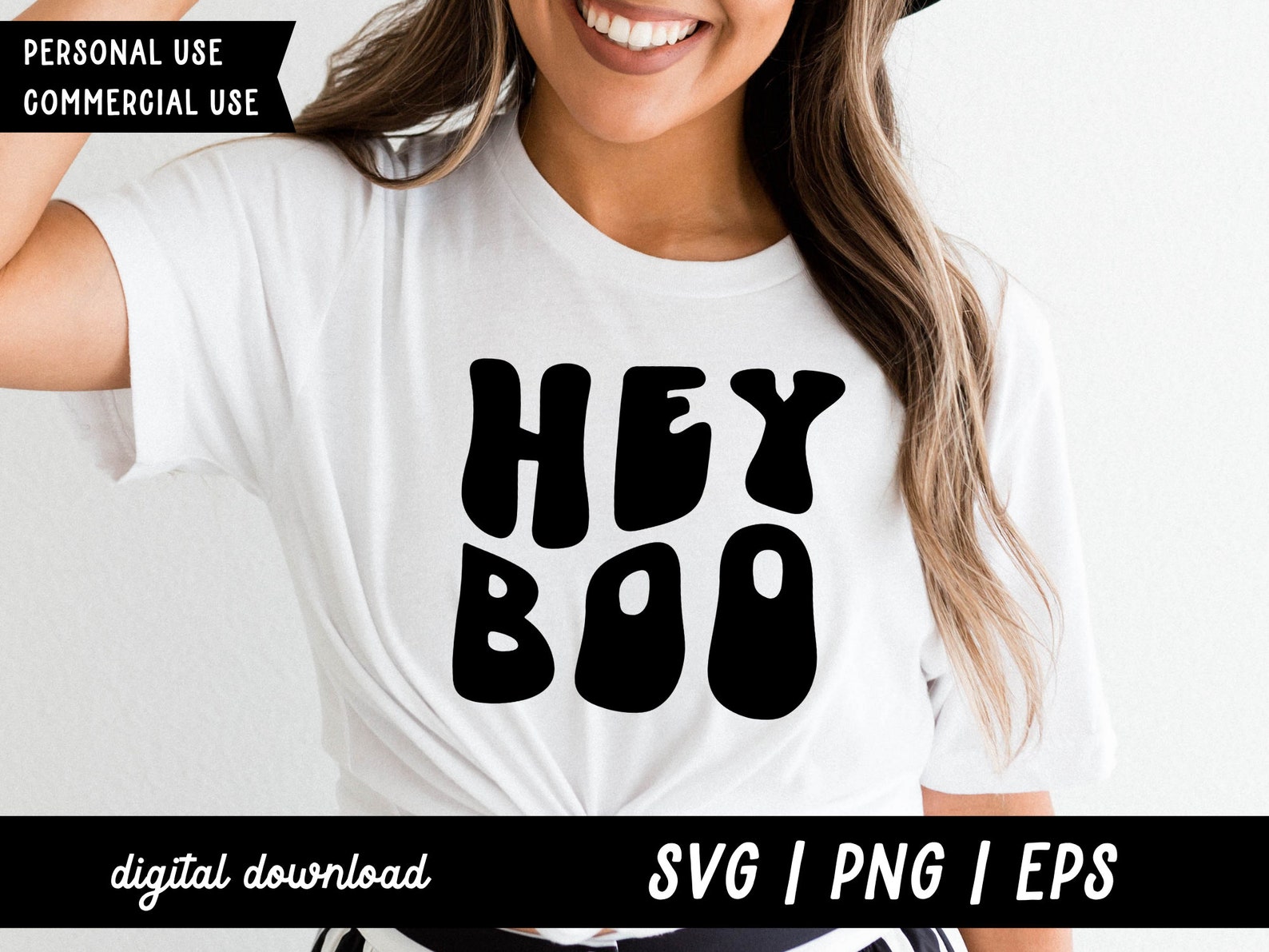 Hey Boo Svg Cut File, Boo Svg, Retro Halloween Kids Shirt Svg, Spooky ...