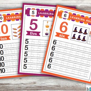 NUMBER TRACING Worksheets | Numbers Printable | Halloween | Preschooler ...