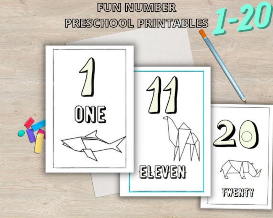 PRESCHOOL COLORING Sheets Printable | Learn Numbers | NUMBERS 1-20 ...