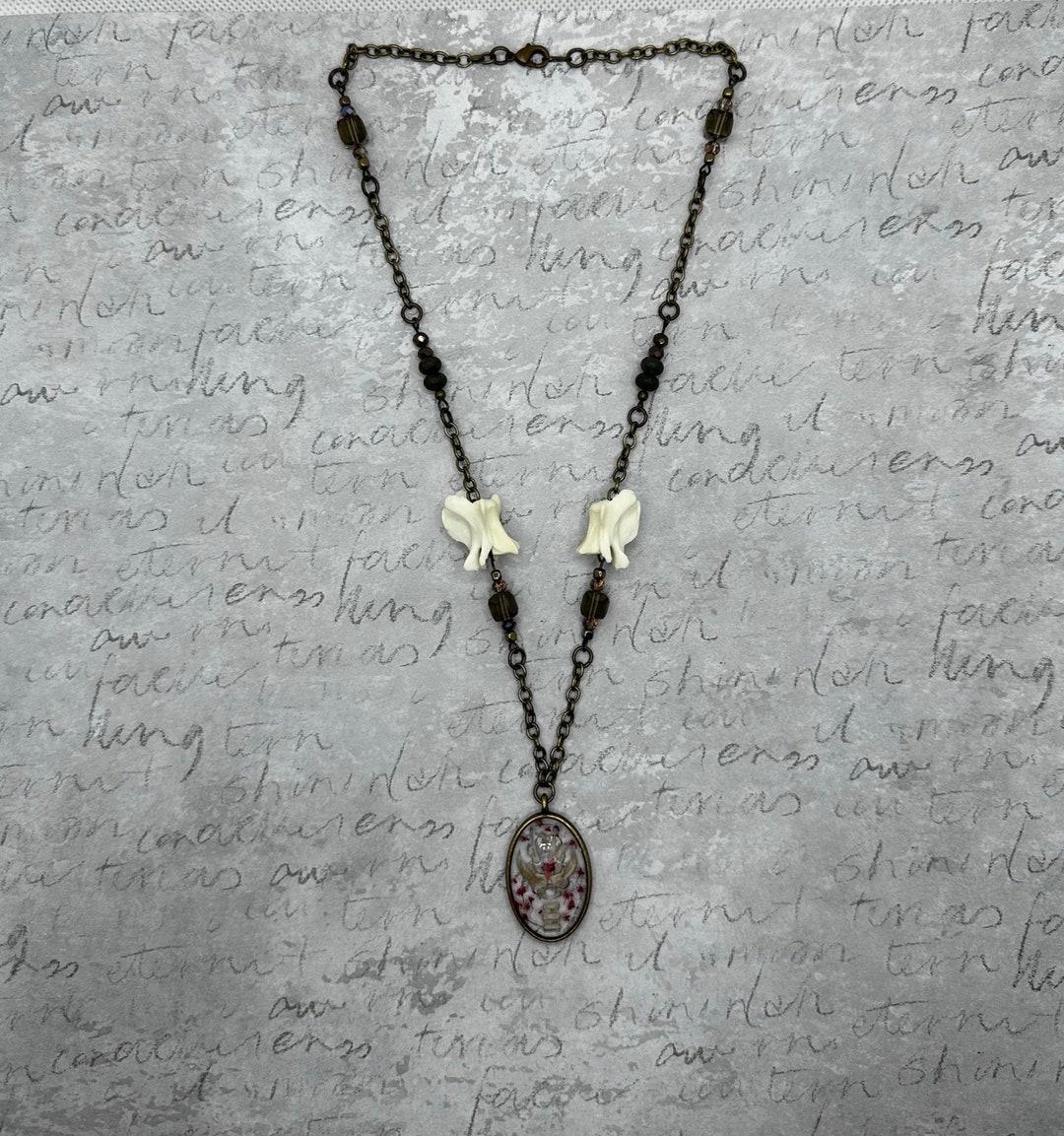 Real Rodent Mandible and Mink Vertebrae Necklace. Made With Bronze ...