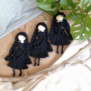 Wednesday Addams Handmade Macrame Doll|key Chain Wednesday|handmade ...