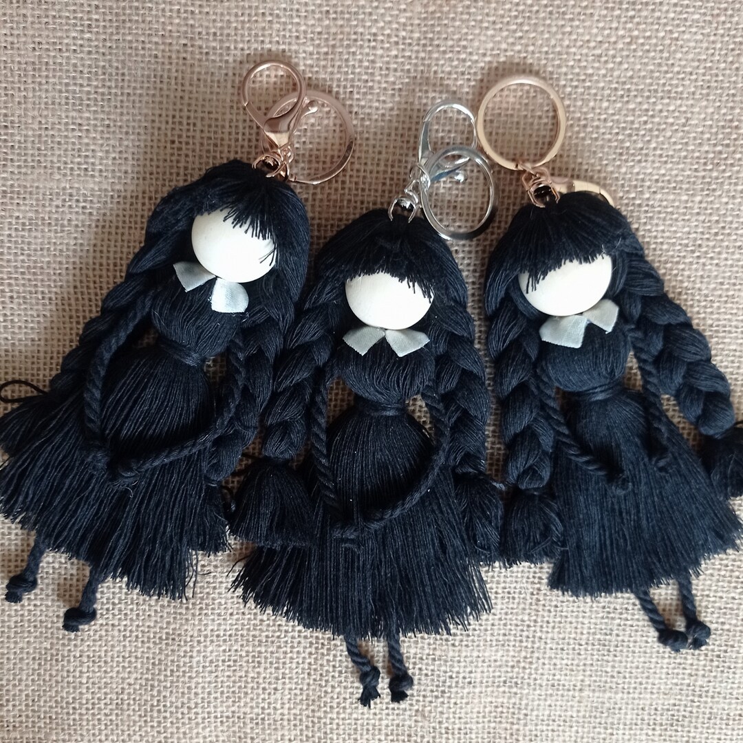 Wednesday Addams Handmade Macrame Doll|key Chain Wednesday|handmade ...