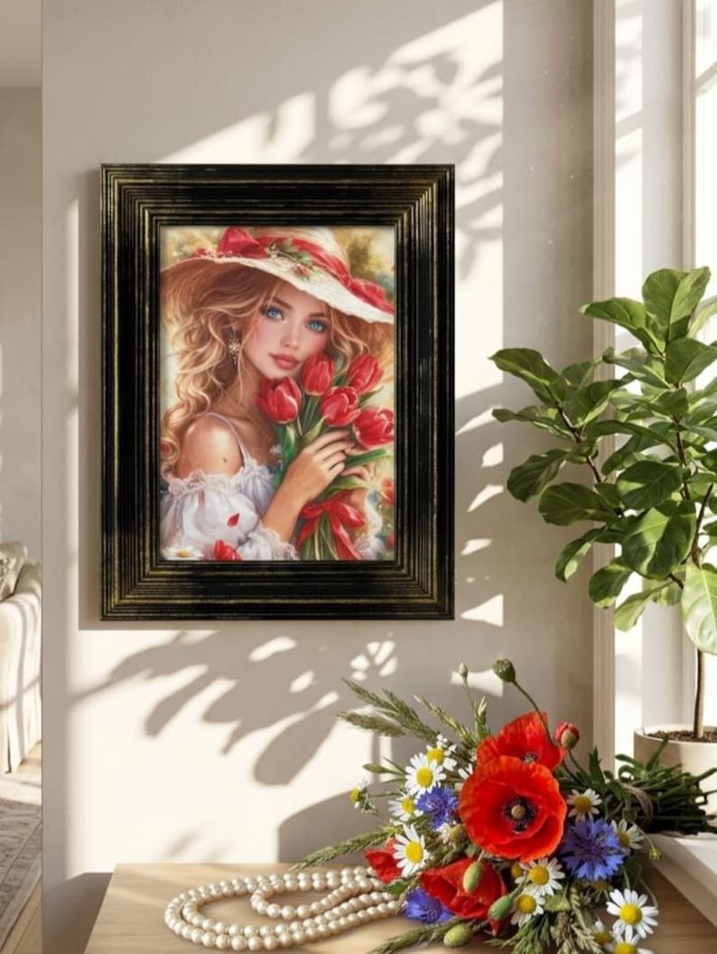 Decoupage Girl in Frame | Handmade Decoration| Gift - Etsy UK