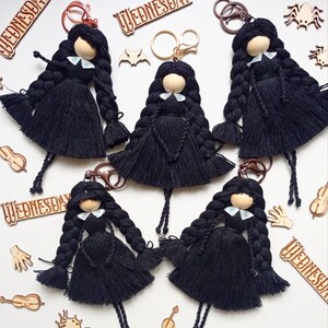 Wednesday Addams Handmade Macrame Doll|key Chain Wednesday|handmade ...
