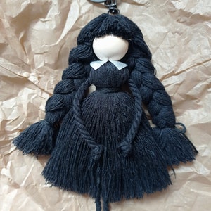 Wednesday Addams Handmade Macrame Doll|key Chain Wednesday|handmade ...