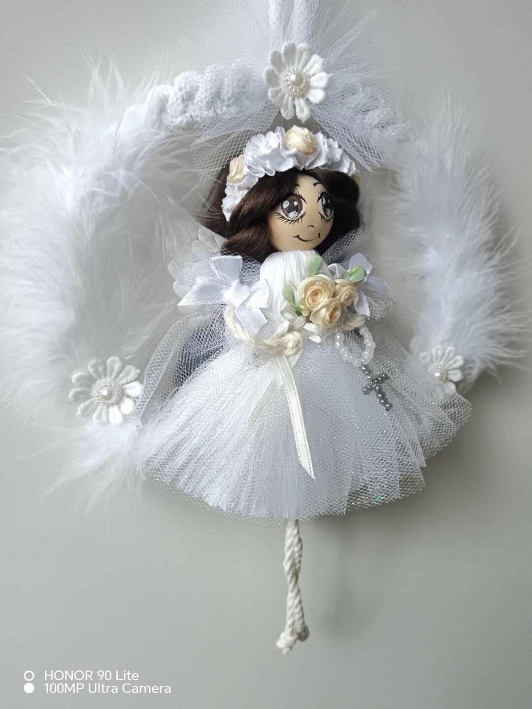 Beautiful Handmade Angel With Rosary, Handmade Gift, First Holy ...
