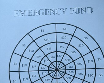 Printable Emergency Fund Worksheet Chart for Building an Emergency Fund ...