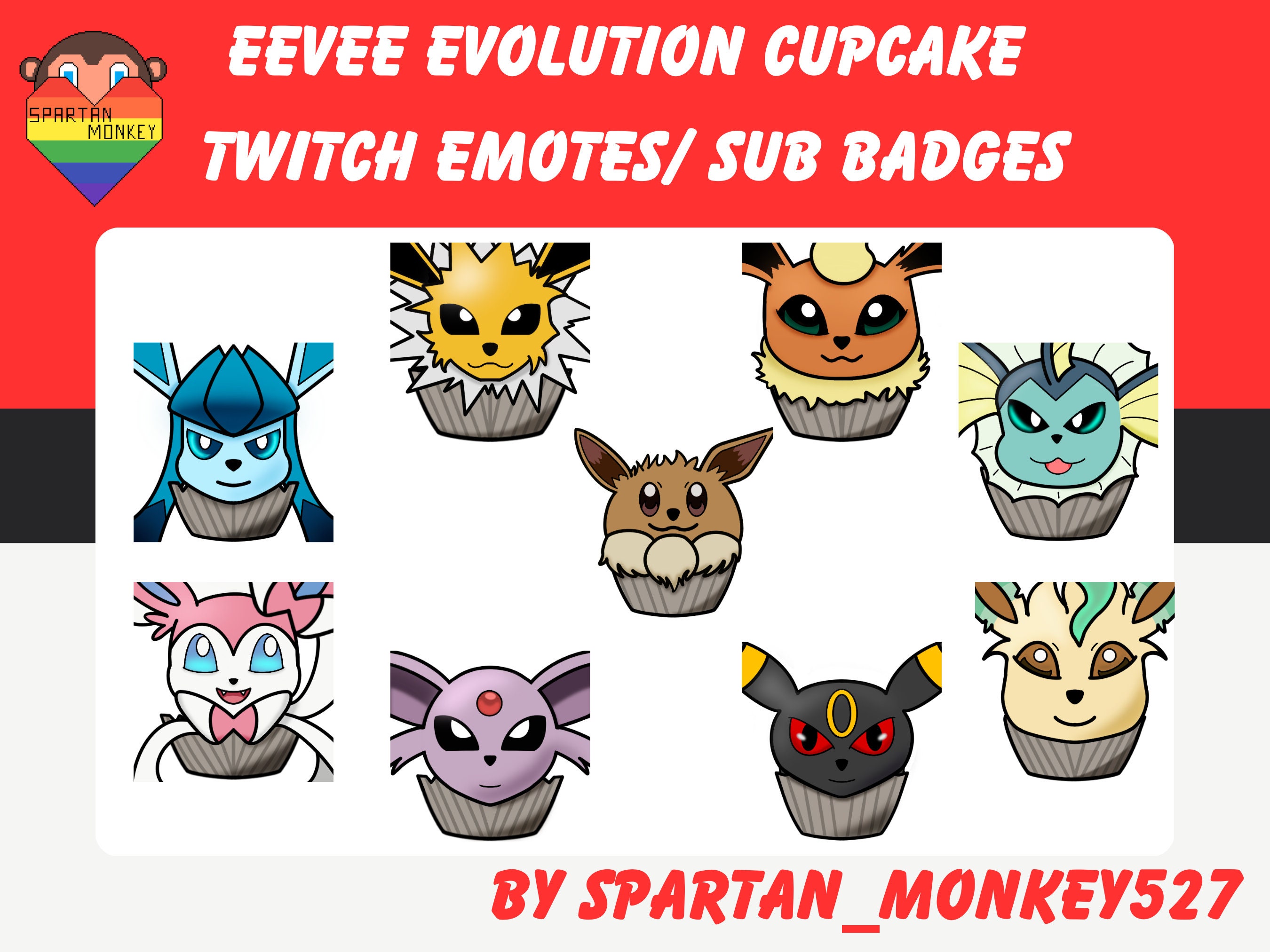 Eevee Evolutions Sub/emote Pack - Etsy