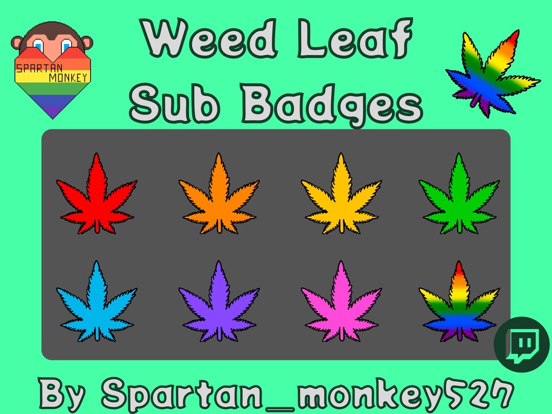 WEED LEAF Sub Badges - Etsy