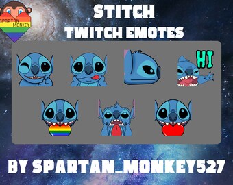 Animated Twitch Emote Stitch Cheering, Stitch Twitch Emotes, Cute ...
