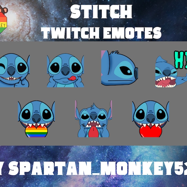 Stitch Twitch/discord Emotes - Etsy