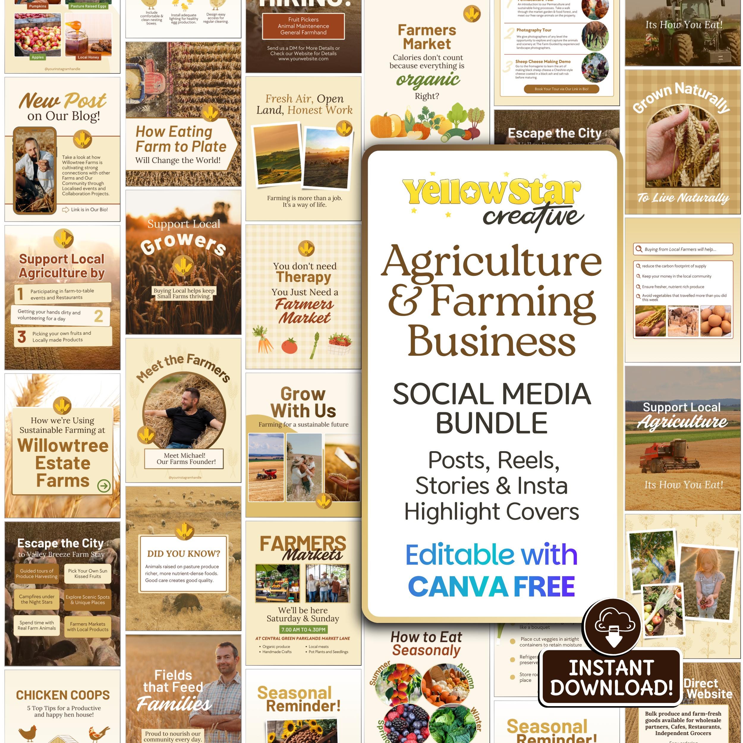 Agriculture Business & Farming Instagram Templates, 50+ Canva Designs ...