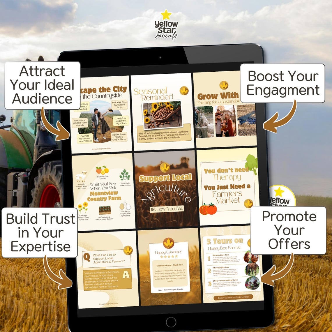 Farming & Agricultural Business Instagram Templates. 15 Canva Designs ...