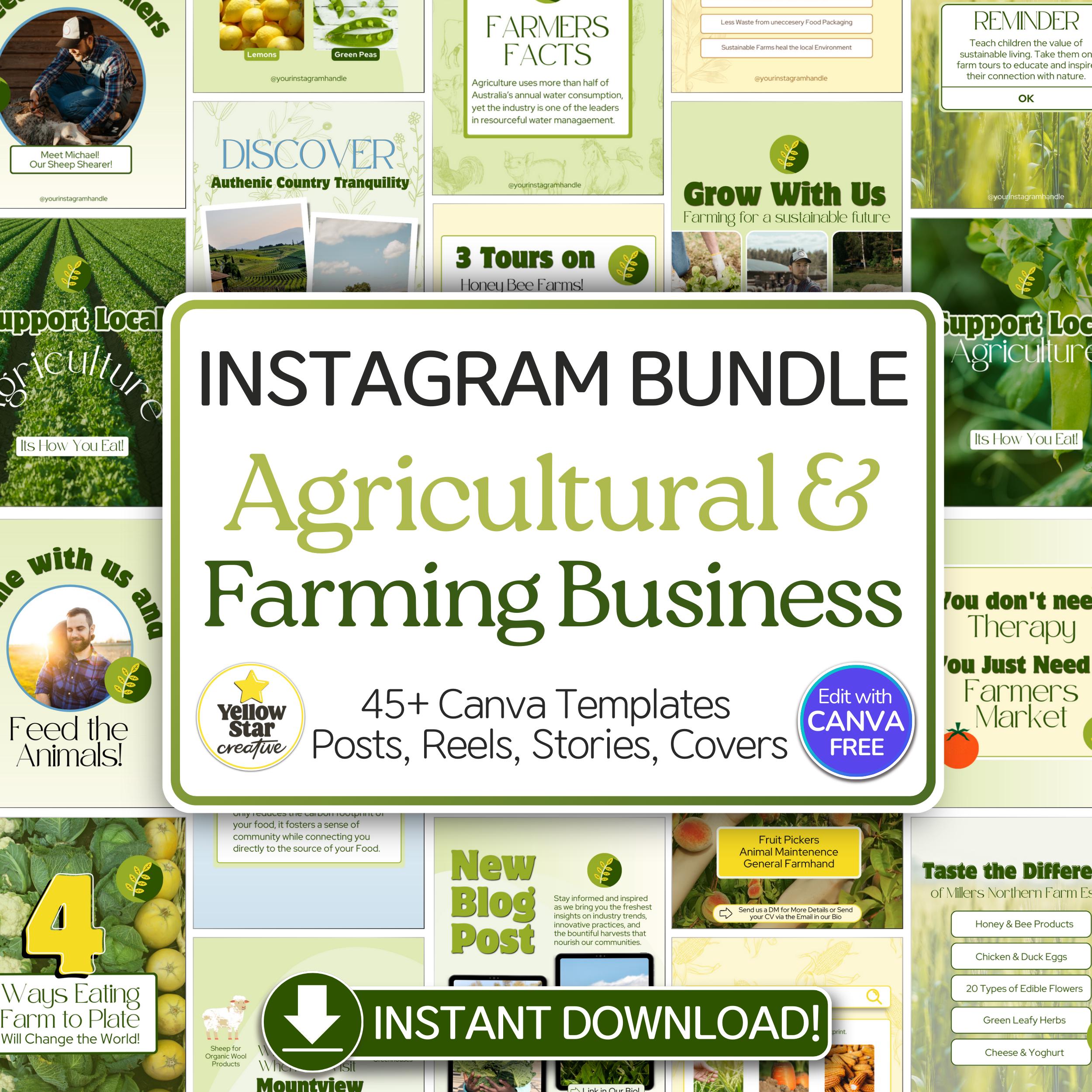 Agriculture Business & Farming Social Media Posts Canva Designs. 50 ...