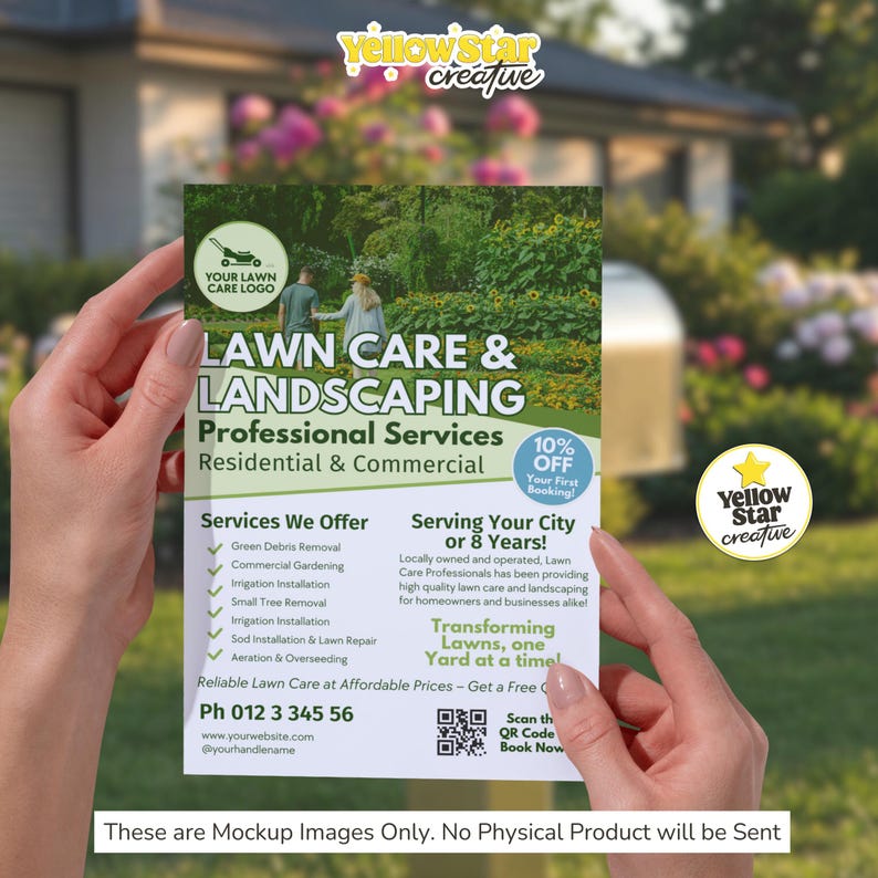 Lawn Care Flyer Templates Canva Designs. Editable Flyer Lawn Mowing ...