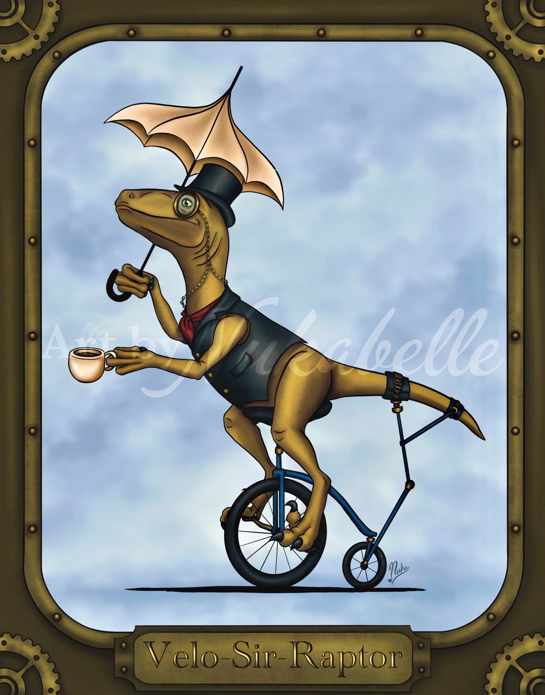 Steampunk Velo-sir-raptor Photographic Print With Metallic Finish - Etsy