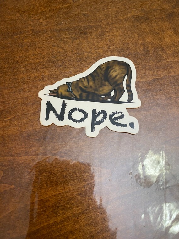 Nope Kitty Sticker - Etsy