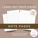 Lined, Dot, Grid Printable Template, Blank Template, Study Notes, Work ...