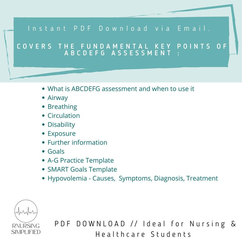 ABCDEFG Assessment / Nursing / Template / Guide / Clinical / Medical - Etsy