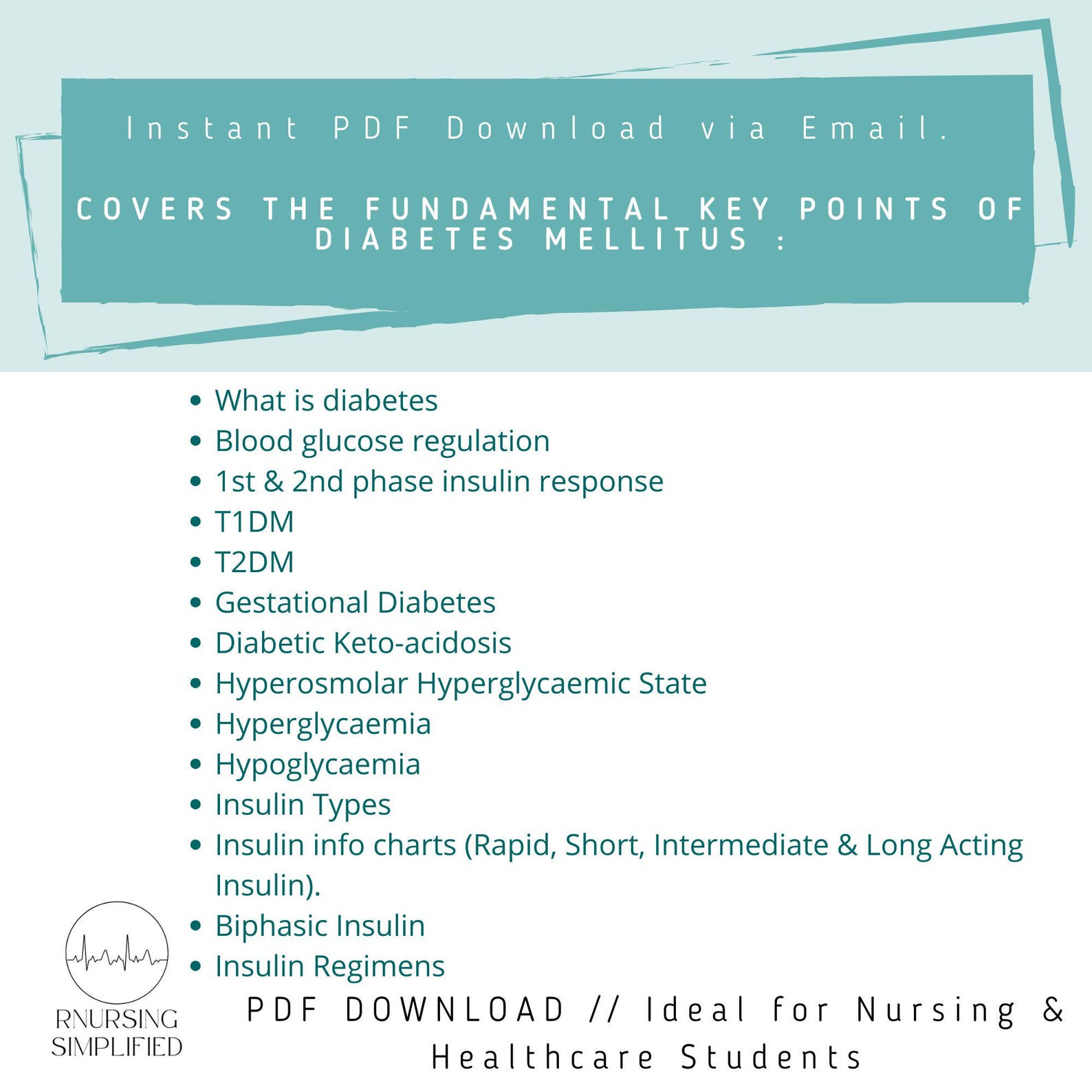 Diabetes Study Note Bundle / Medical / Nursing / Physician / Insulin ...