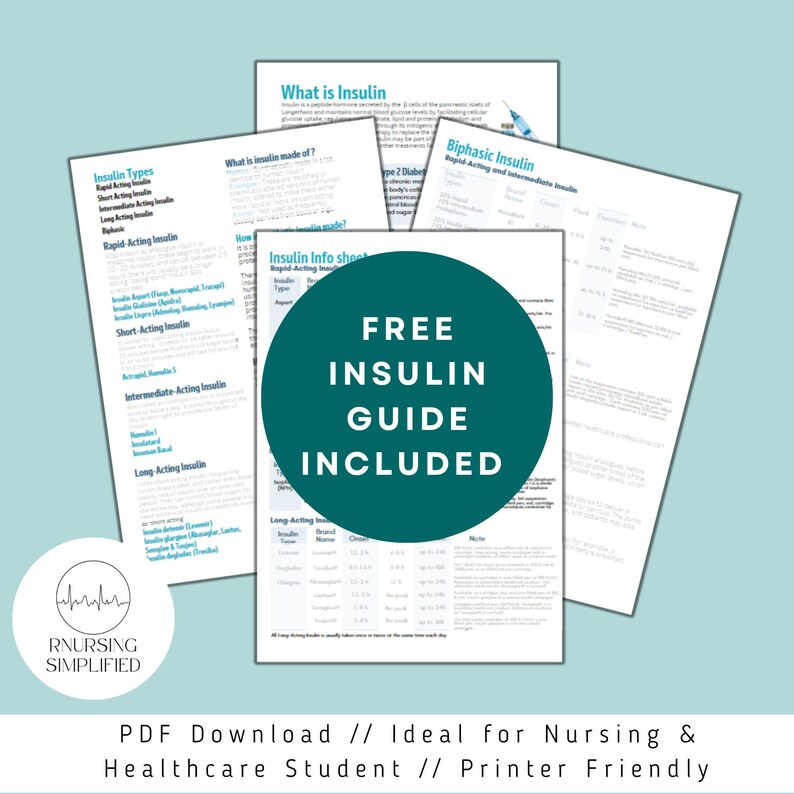Diabetes Study Note Bundle / Medical / Nursing / Physician / Insulin ...