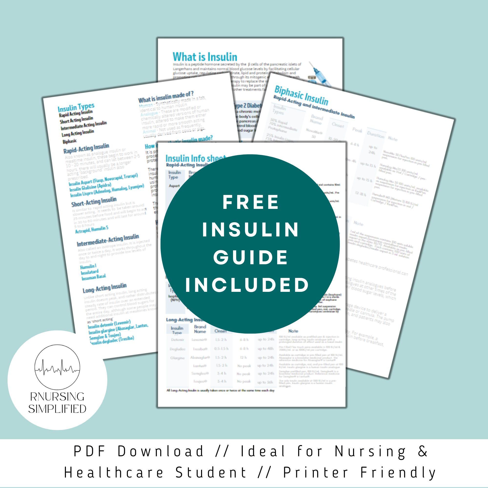Diabetes Study Note Bundle / Medical / Nursing / Physician / Insulin ...