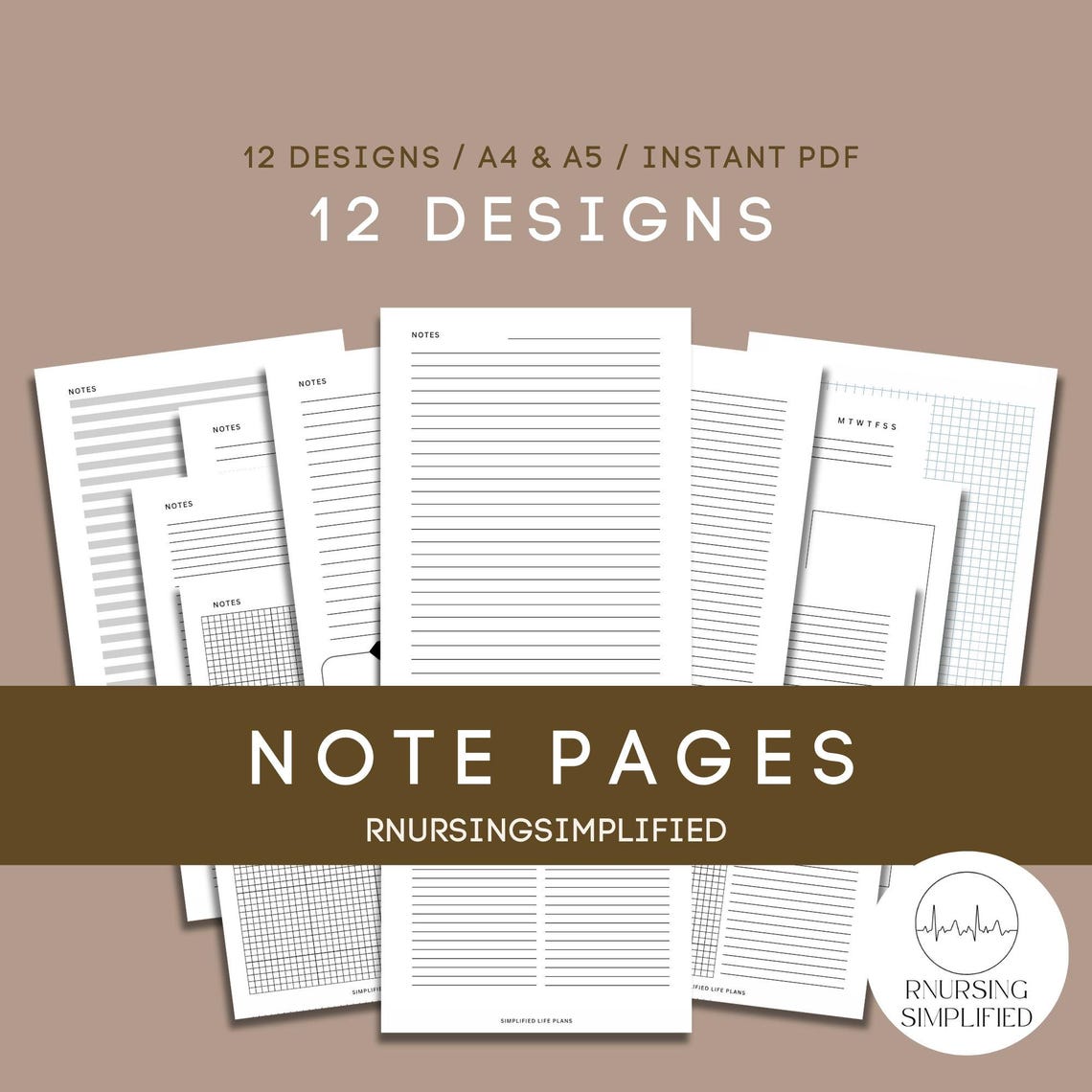 Printable Note Pages, Blank Writing Sheet, Study Notes Template ...