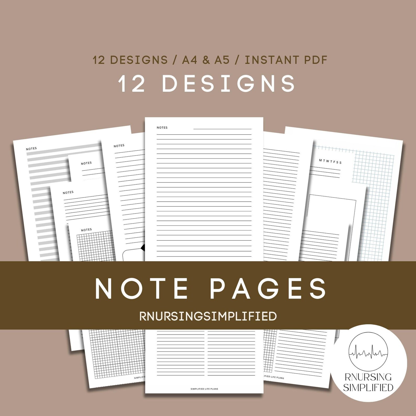 Printable Note Pages, Blank Writing Sheet, Study Notes Template ...