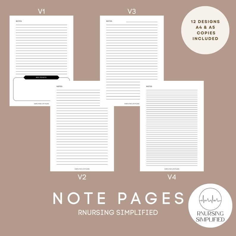 Printable Note Pages, Blank Writing Sheet, Study Notes Template ...