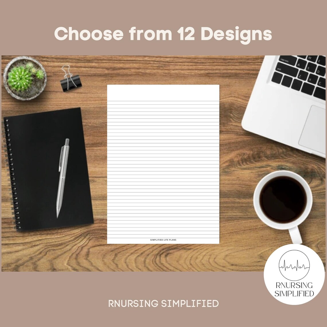 Lined, Dot, Grid Printable Template, Blank Template, Study Notes, Work ...