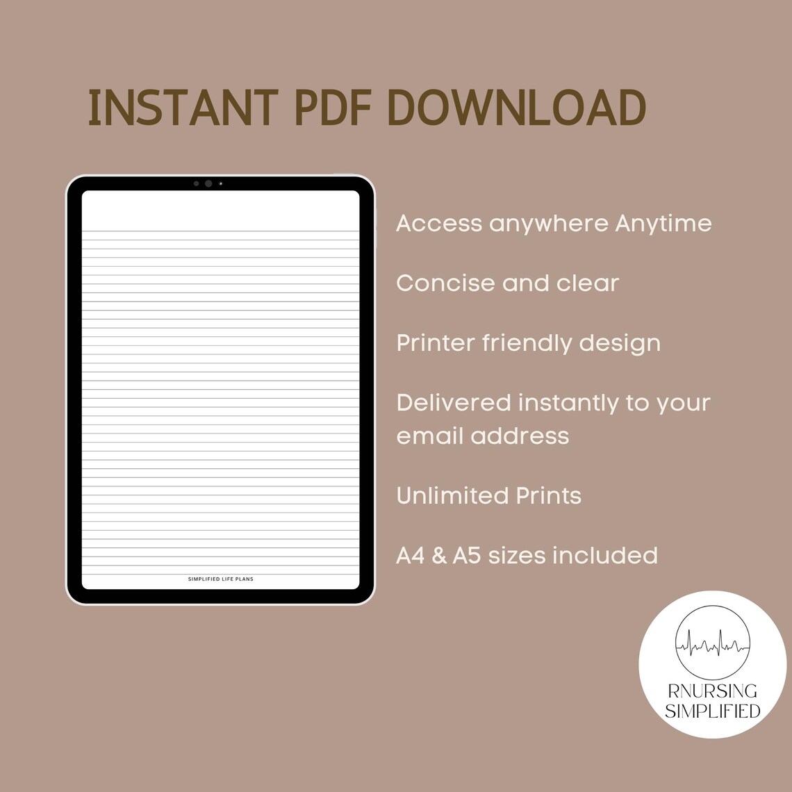 Lined, Dot, Grid Printable Template, Blank Template, Study Notes, Work ...