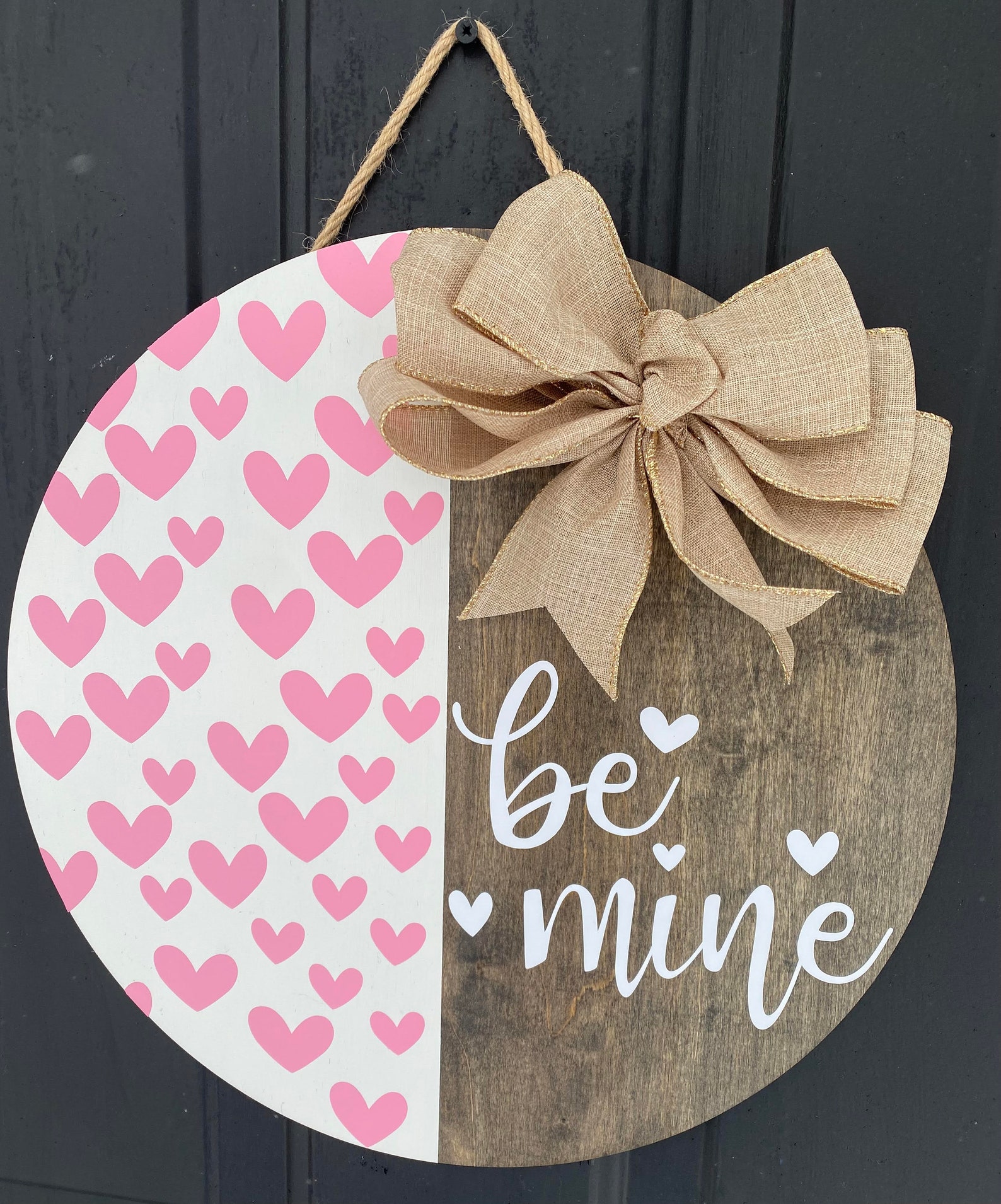 Be MINE With Pink HEARTS Door Décor Hanging SIGNS Gift for Valentines ...